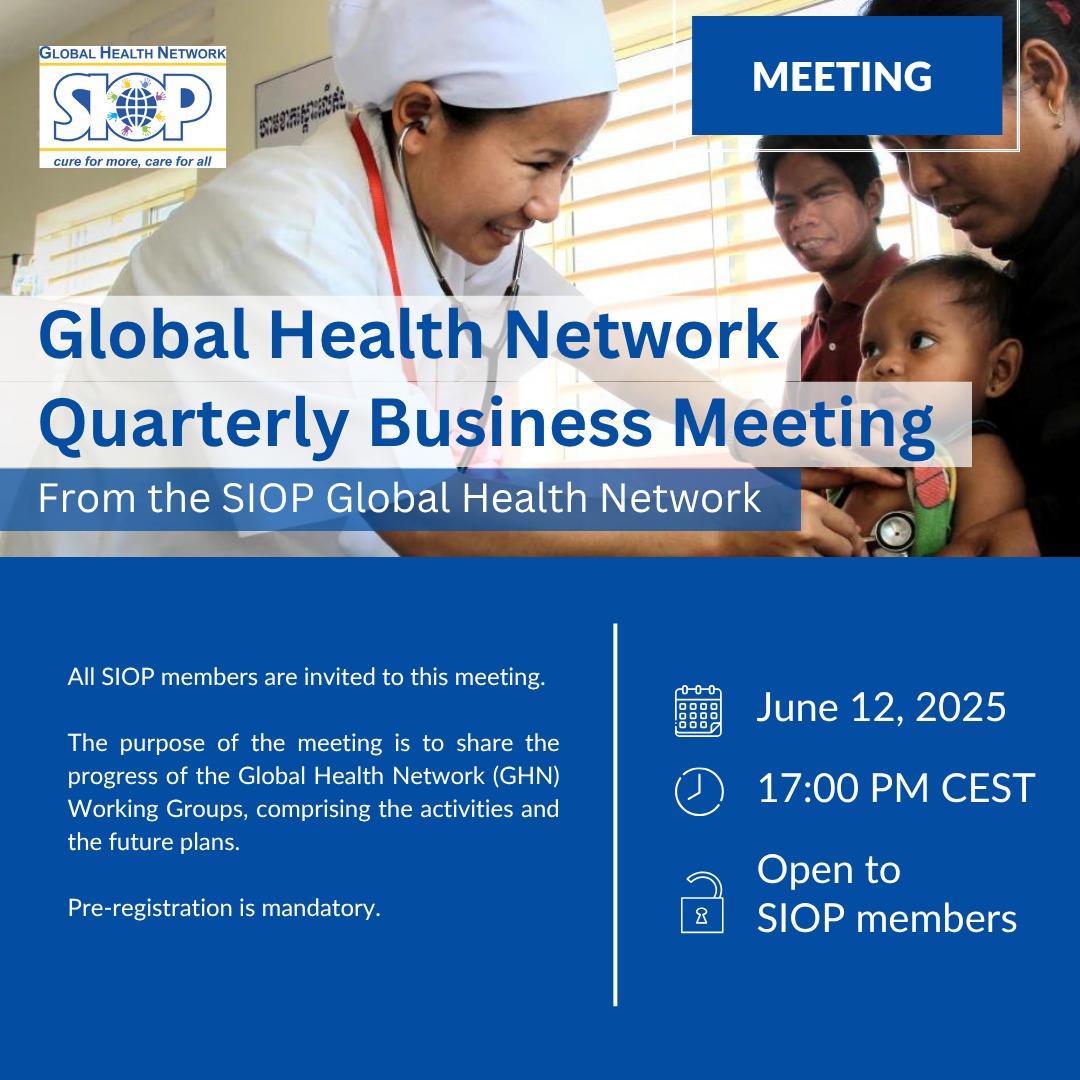 Global Health Network Quarterly Business Meeting, June 12 | SIOP